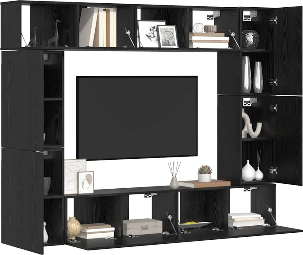 Sestava TV skříněk 8 ks Černý dub Kompozitní dřevo 3393310