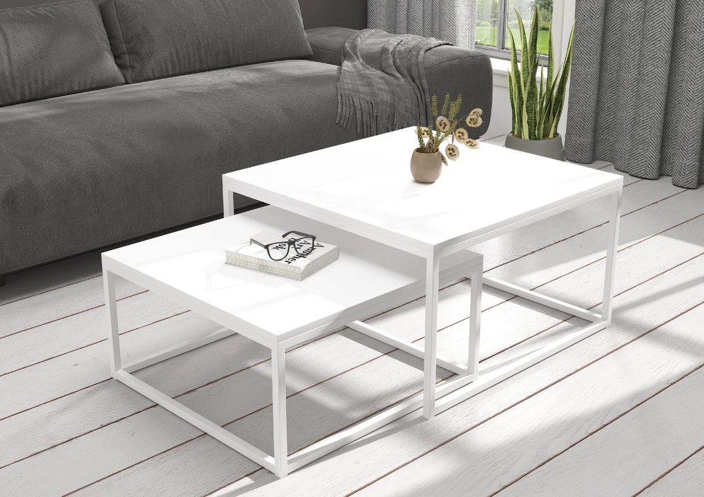 ADRK Furniture Konferenční stolek 2v1 KAMA CT-KAM-W-W
