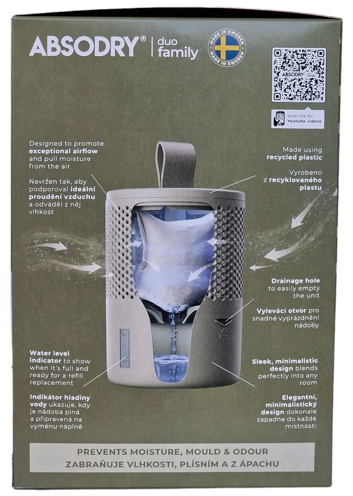 Everbrand Sweden Everbrand pohlcovač vlhkosti Absodry Duo Family Bag 6-series, do 60 m3, zelený