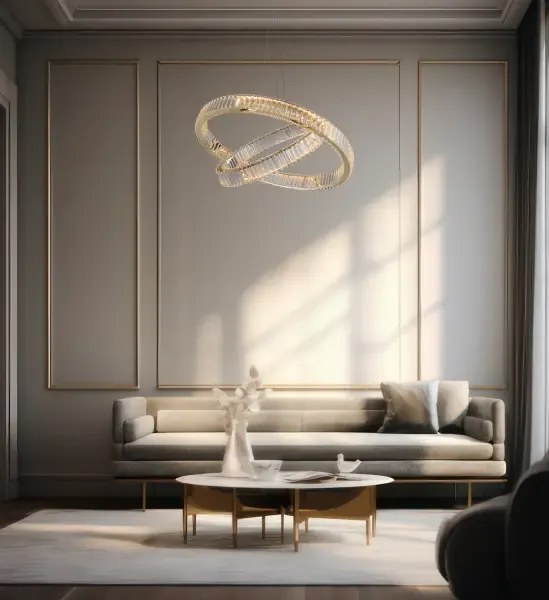 Luxusní stmívatelný lustr Spark 60+80 Zlatá