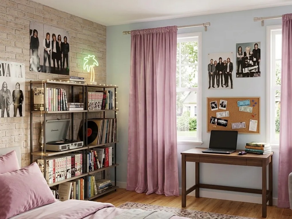 Závěs do dětského pokoje VELVET Zvolte barvu: Lahvově zelená, Zvolte rozměr: 140 x 240 cm (šířka x výška)