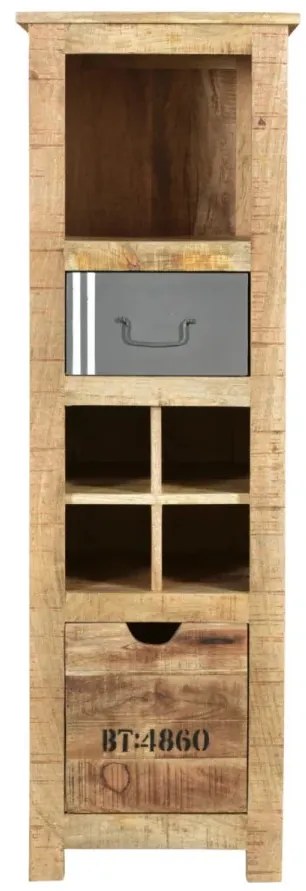 furniture-nabytek.cz - Masivní komoda Padma z mangového dřeva, lakovaná, přírodní barva – 40×43×125 cm