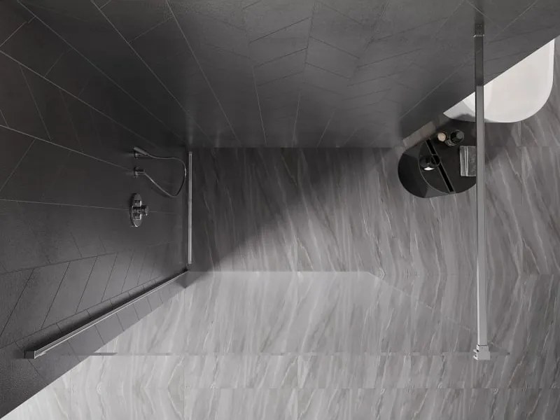 Mexen Kioto-X sprchová stěna Walk-in 90 x 200 cm, transparentní 10 mm, chrom - 800-090-101-01-00-X