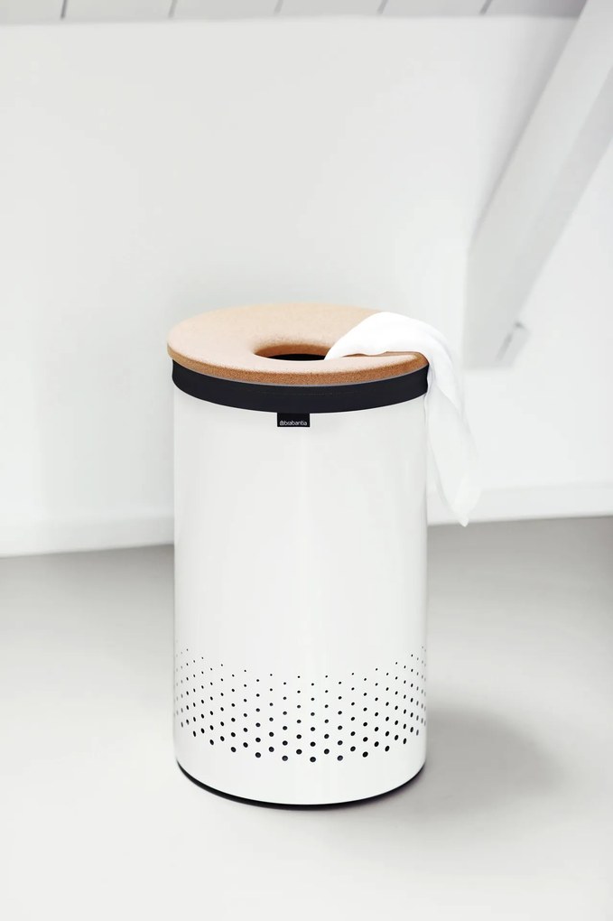 Brabantia Koš na prádlo 60L bílá korkové víko