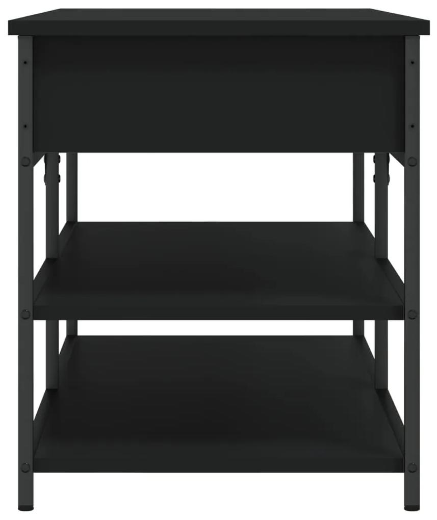 Lavice s botníkem černá 100 x 42,5 x 50 cm kompozitní dřevo - Default Title