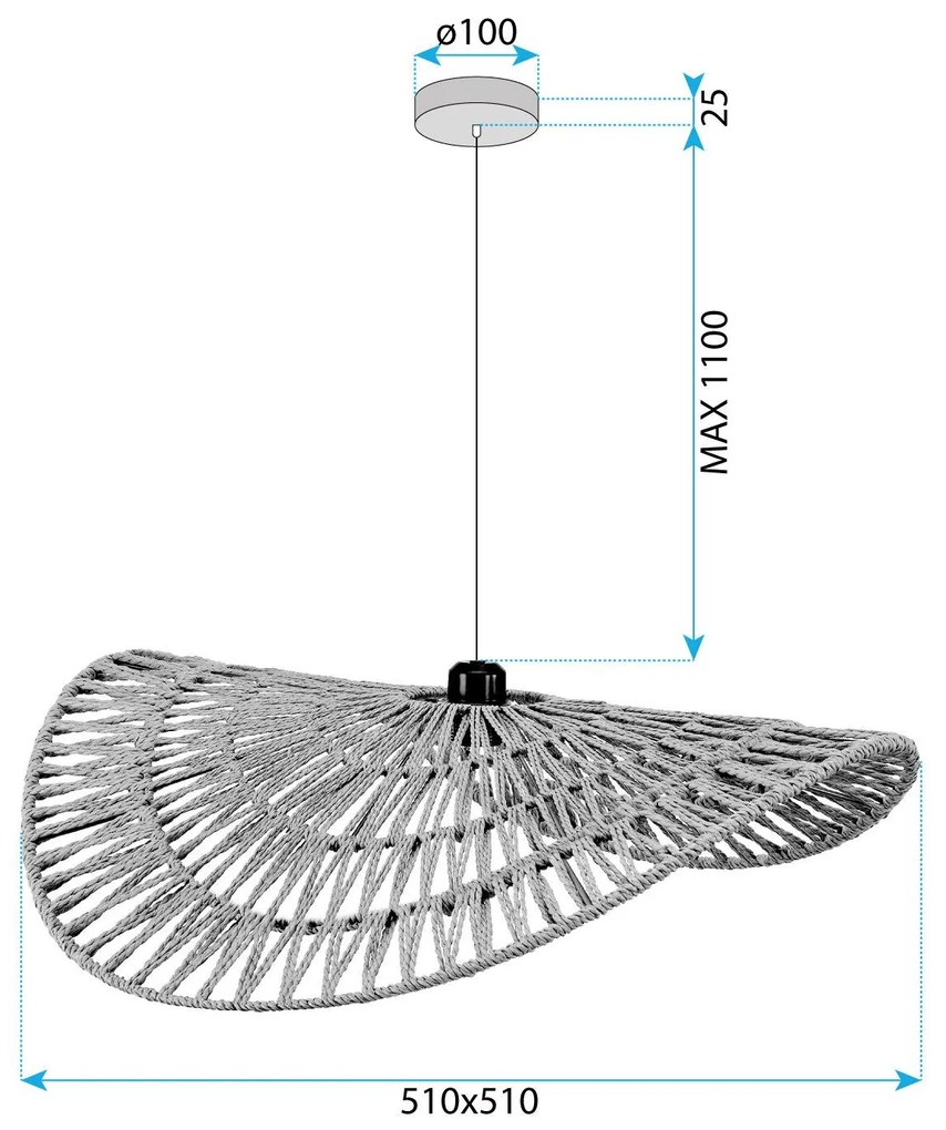 Toolight Závěsné stropní svítidlo BOHO B4 APP1739-1CP 50CM