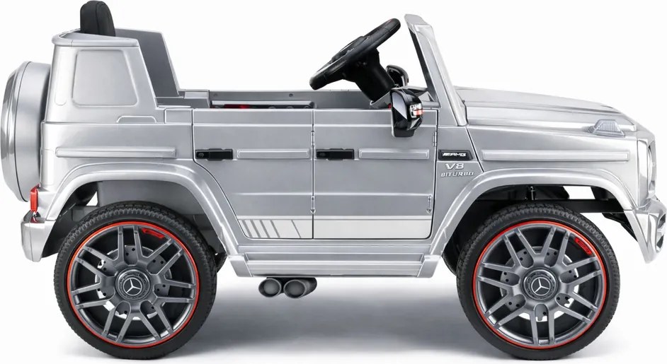 LEAN CARS Elektrické autíčko Mercedes AMG G 63 stříbrné lakované