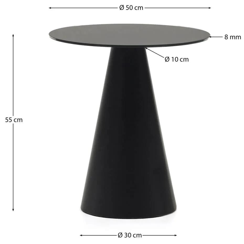 Odkládací stolek reliw ø 50 cm černý MUZZA