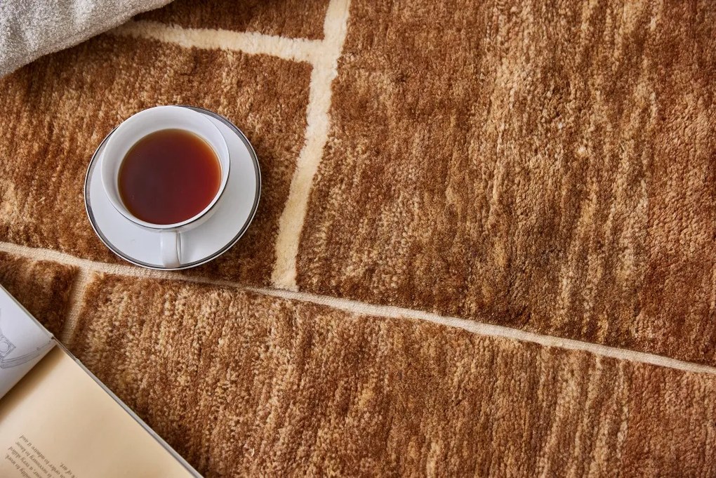 Diamond Carpets India, Ručně vázaný kusový koberec Filippo DESP P113 Brown Mix, 160x230, hnědá, ložnice