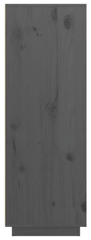 Skříň highboard šedá 89x40x116,5 cm masivní borové dřevo,  818217