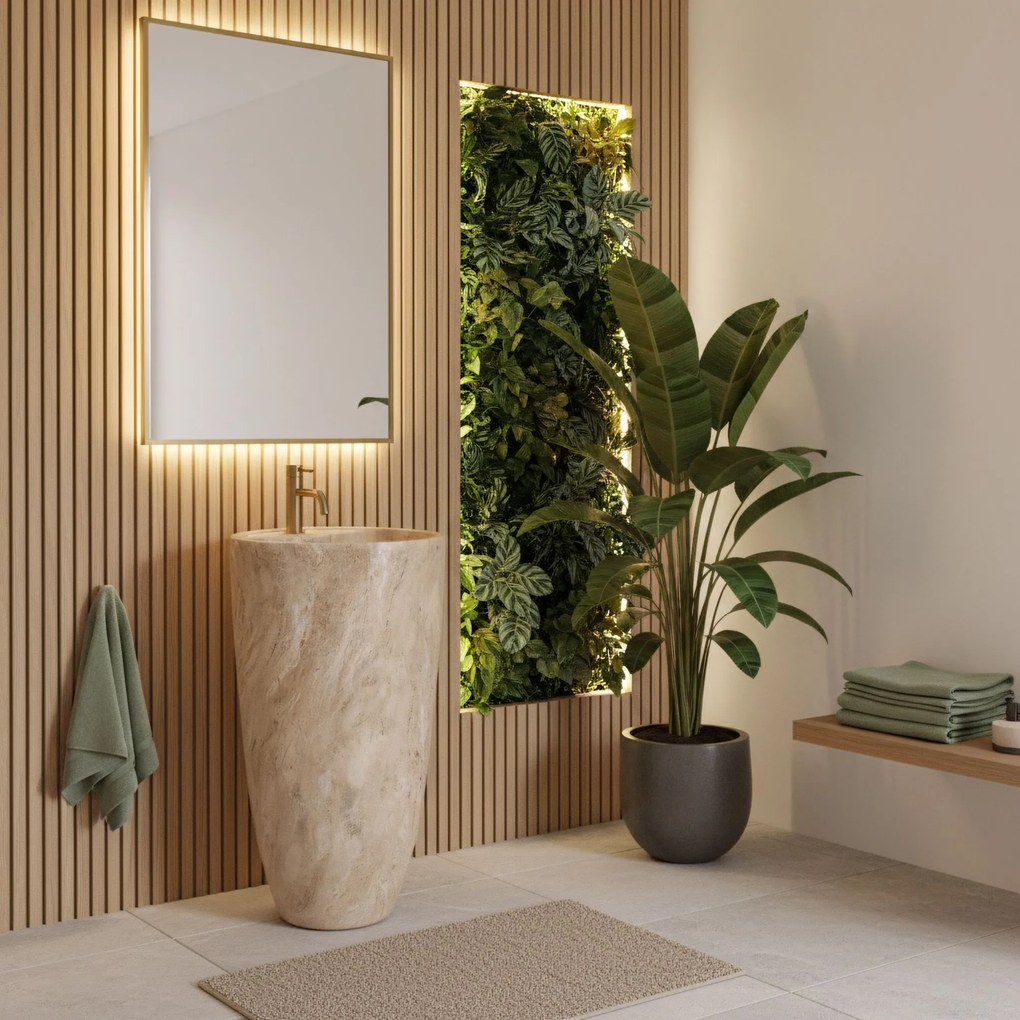 Rea Anya Savana Matt, volně stojící umyvadlo 840x450x450 mm, imitace kamene, REA-U3614