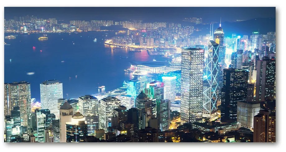 Wallmuralia Foto obraz akrylové sklo Noční Hongkong 120x60 cm