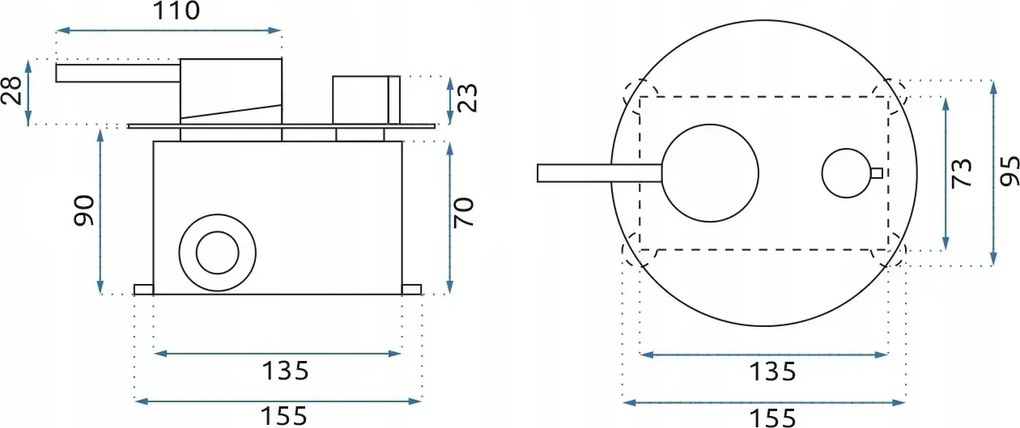 Rea Lungo, sprchový set pod omítku s dešťovou hlavovou a ruční sprchou, měděná matná, REA-P8809