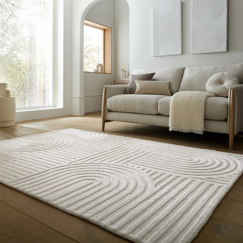 Slonovinový ručně tkaný vlněný koberec 200x290 cm Zen Garden – Flair Rugs