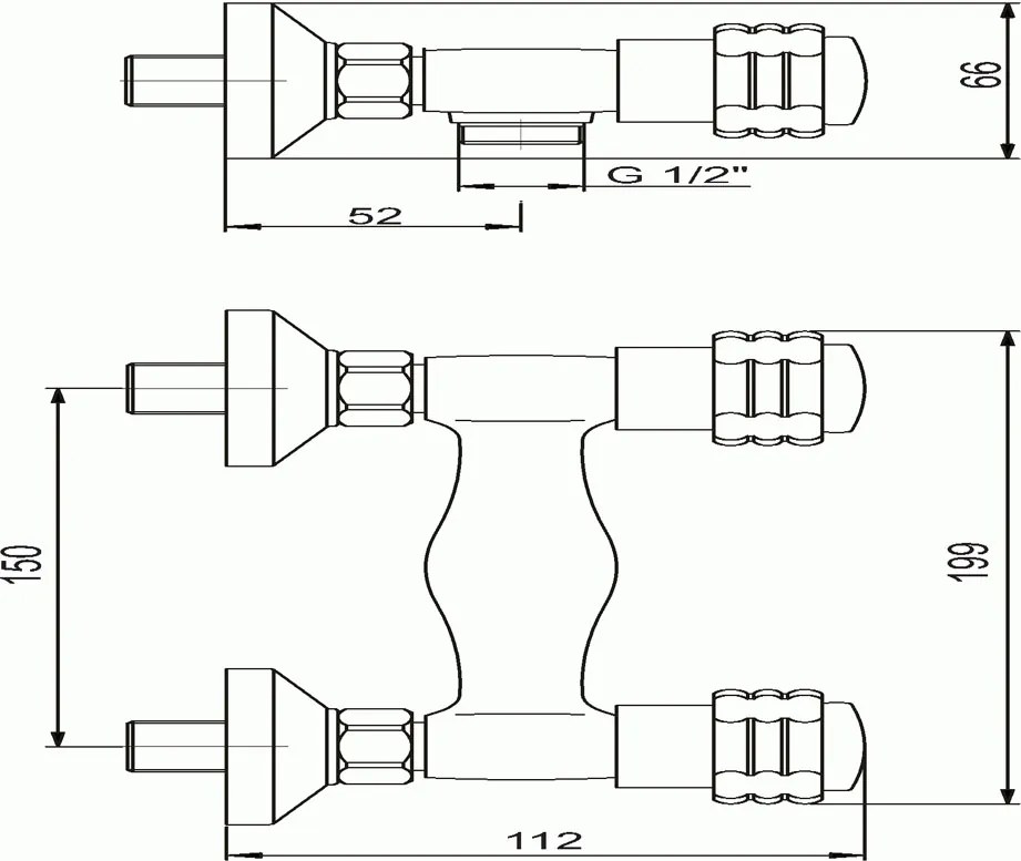 NOVASERVIS Sprchová baterie bez příslušenství 150 mm Retro I chrom (99060/1,0)