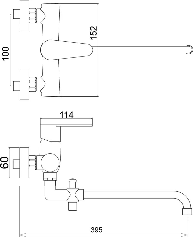 Novaservis Titania Fresh Paneláková baterie bez příslušenství 100 mm, chrom, 96037/1,0