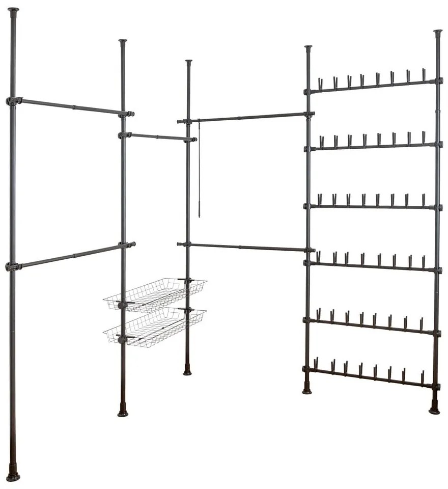 Černý kovový teleskopický stojan na boty Herkules – Wenko