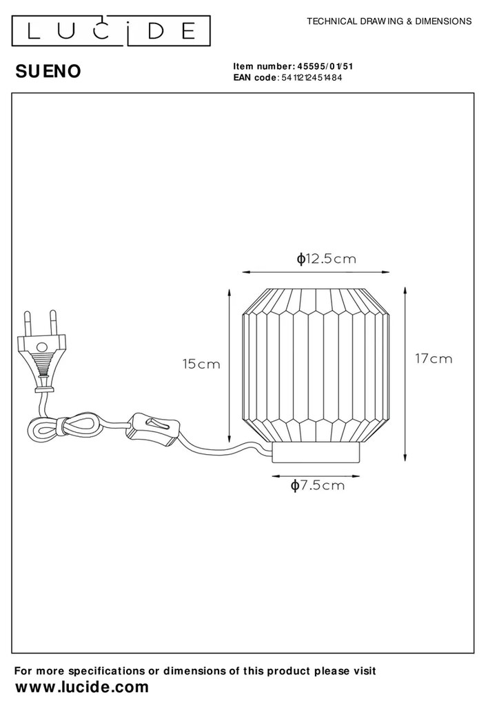 Lucide 45595/01/51 stolní lampa Sueno, saténové šedá, E14, 17cm