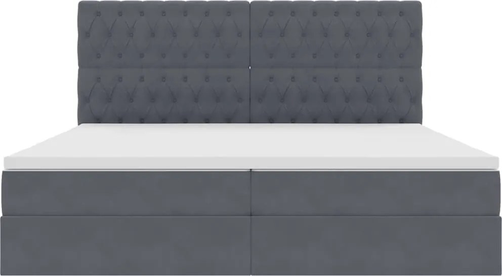 Postel s úložným prostorem a matrací Tmavě šedá 200 x 200 cm 3372112