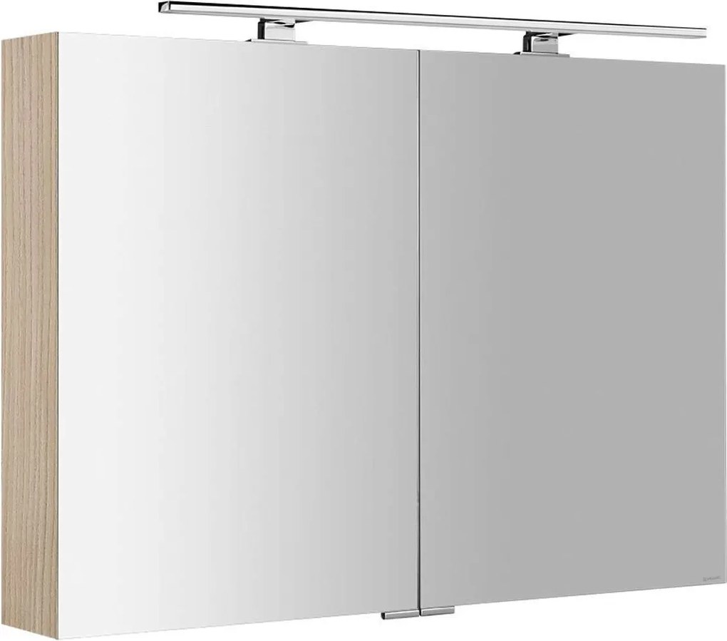 Sapho Mirró - Zrcadlová skříňka s LED osvětlením 100x70x16 cm, 2x dvířka, jilm bardini MC100-0013