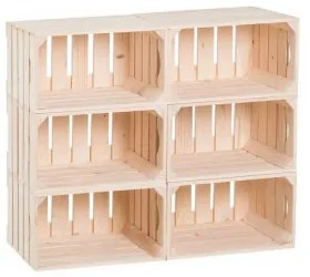 ČistéDřevo Dřevěné bedýnky knihovna 66 x 80 x 30 cm