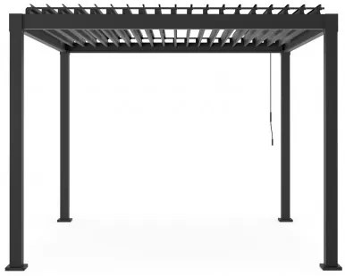 BIZZOTTO cerná hliníková pergola s uzavíracími lamelami GARDA 3x3 m 0795804