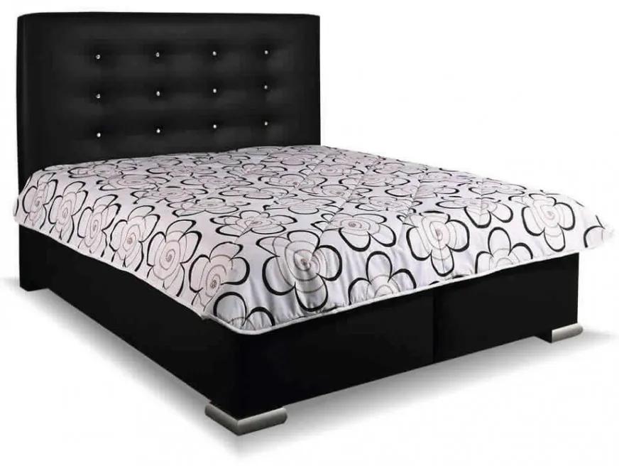 Zvýšená čalouněná postel s úložným prostorem GRANDE , 160x200 cm, Ekokůže bílá