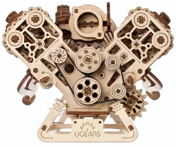 Ugears 3D dřevěné mechanické puzzle Motor V8 | BIANO