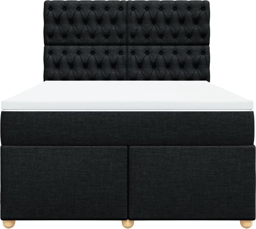 Box spring postel s matrací černá 140x200 cm textil 3293612
