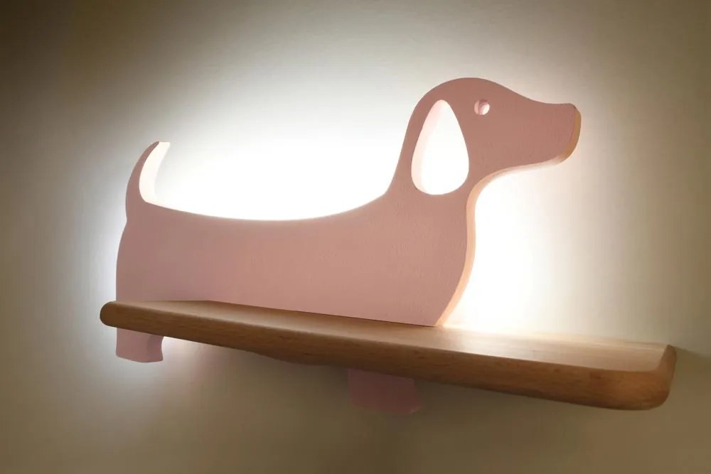 Nástěnné svítidlo policové 5W, růžový pes - s napájecím kabelem  - Candellux