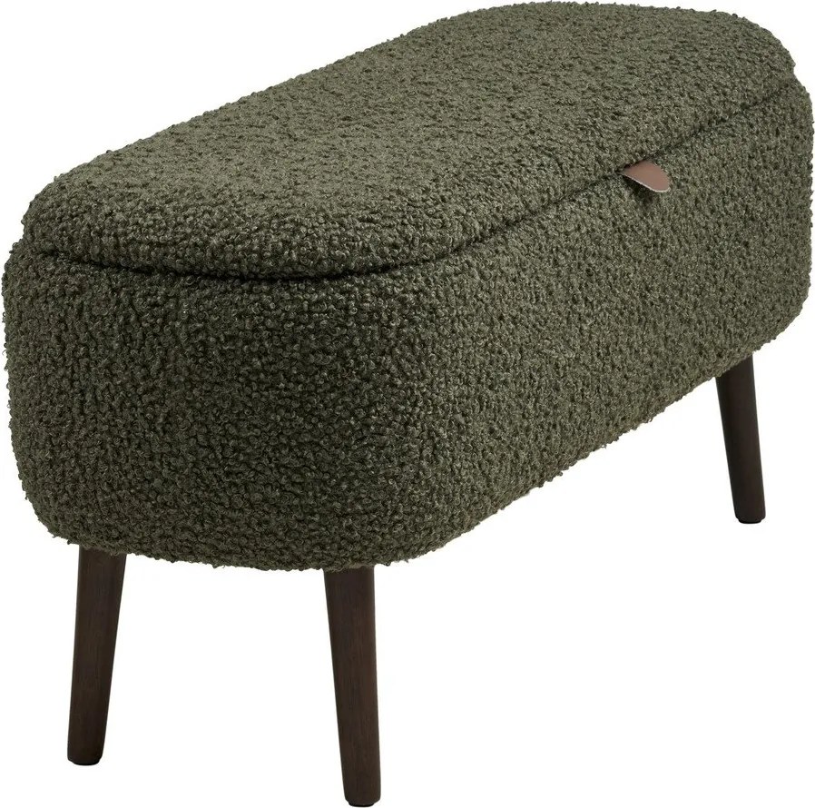 Zelená lavice z textilie bouclé Harlow – House Nordic