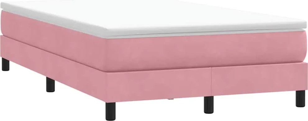 Postel Box Spring bez matrace růžová 120x220 cm samet 3315872