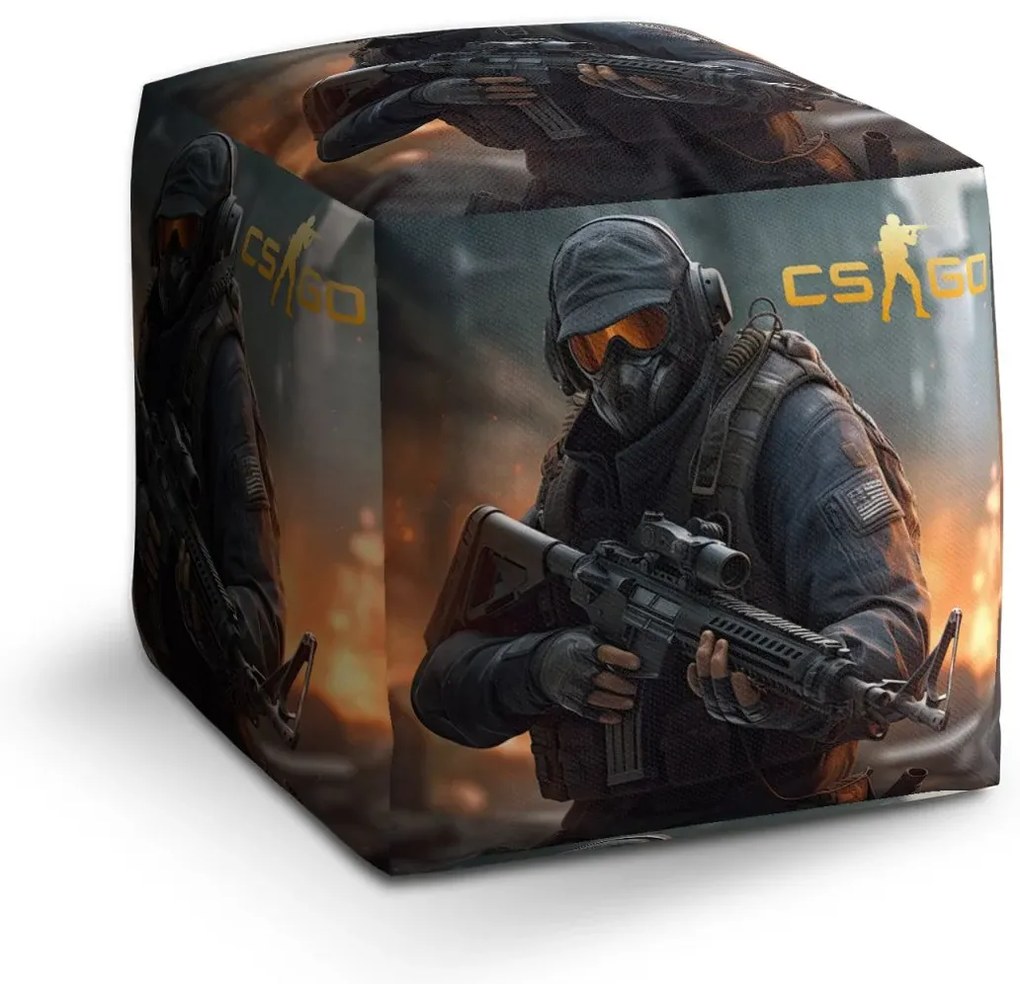 Sablio Taburet Cube CS:GO Voják 2: 40x40x40 cm