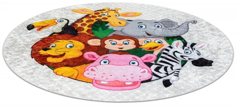 Dywany Łuszczów, Dětský kusový koberec Junior 51595.801 Africa, 80x80 (průměr) kruh, vícebarevná, dětský pokoj