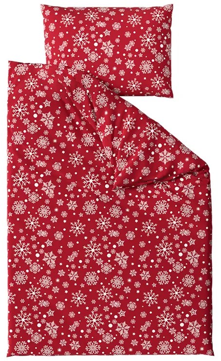 Povlečení z mikrovlákna SNOWFALL červené Rozměr povlečení: 2 ks 70 x 90 cm | 200 x 220 cm