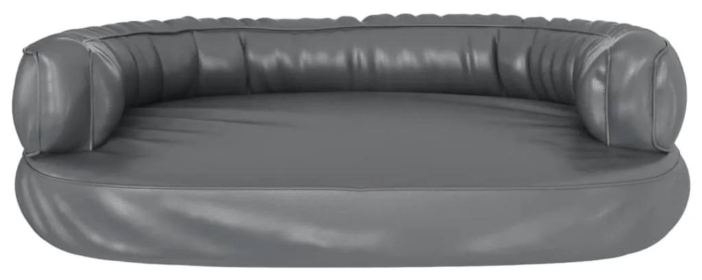 vidaXL Ergonomický molitanový pelíšek pro psy šedý 88x65 cm umělá kůže