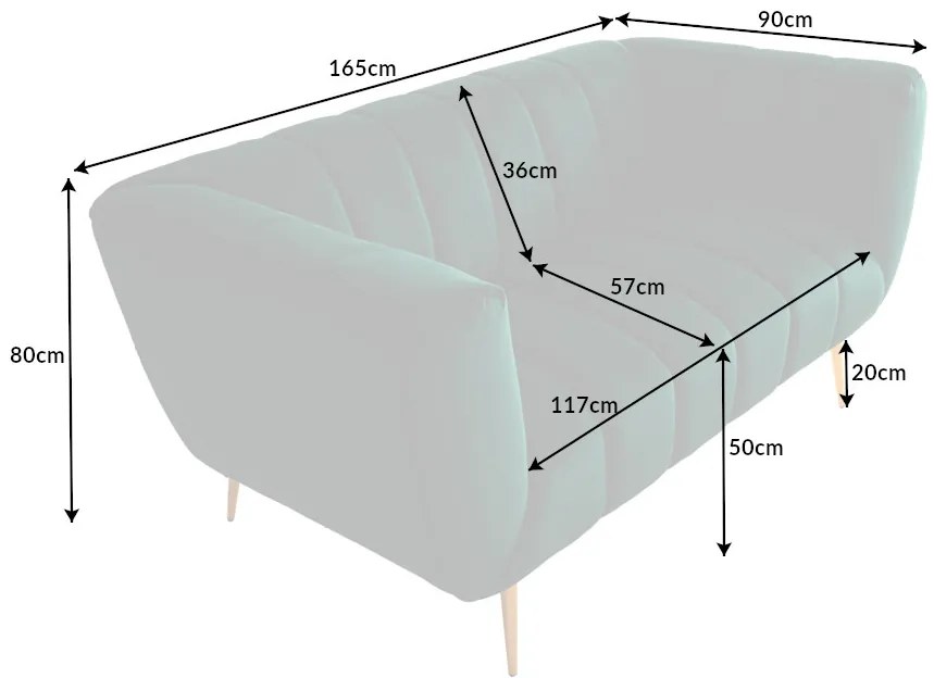 Designová sedačka Nikolai 165 cm smaragdová zelená