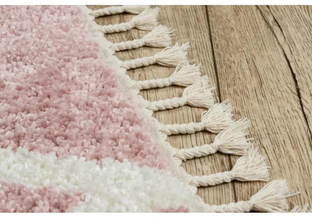 Kusový koberec Shaggy Ariso růžový 70x300cm