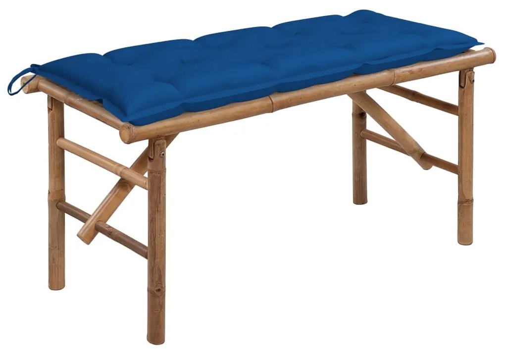 Skládací zahradní lavice s poduškou 118 cm bambus 3063874