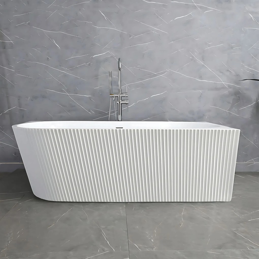 Rea Wenus, akrylová rohová vana 1700x800x575 mm, pravá, bílá s černou odtokovou zátkou, KPL-W6130