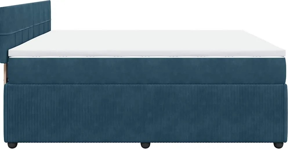 Box spring postel s matrací modrá 180 x 200 cm samet 3290110