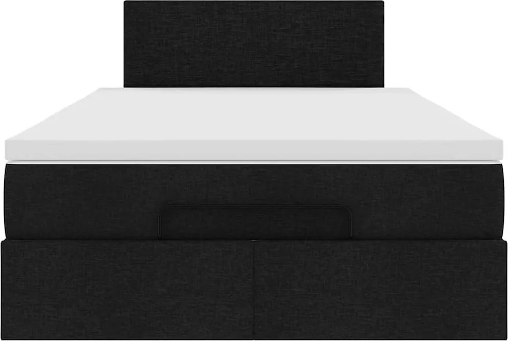 Osmanský postel s matrací černá 120x200 cm textil 3311368
