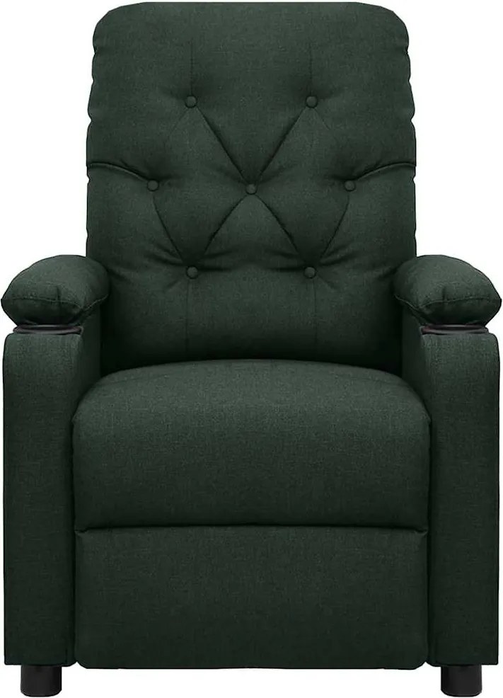 Masážní křeslo tmavě zelené textil 339118