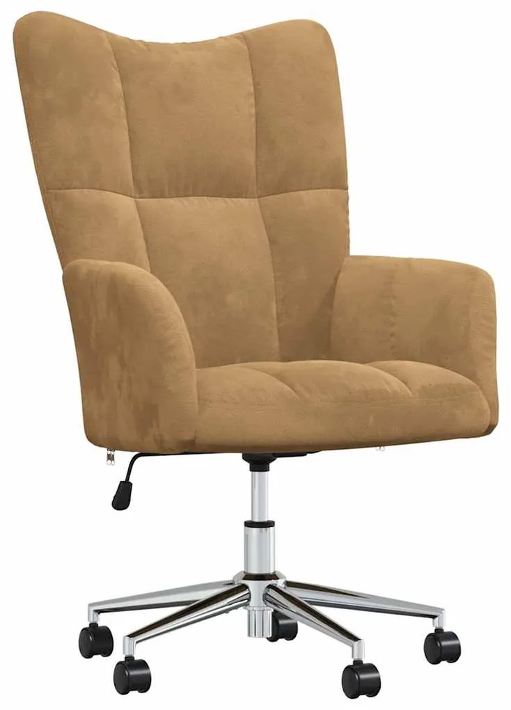 Relaxační křeslo hnědé samet 328169