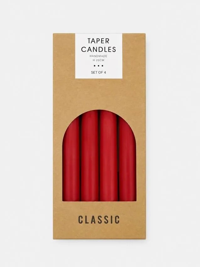 Sinsay - Sada klasických stolních svíček 4 pack - burgundy