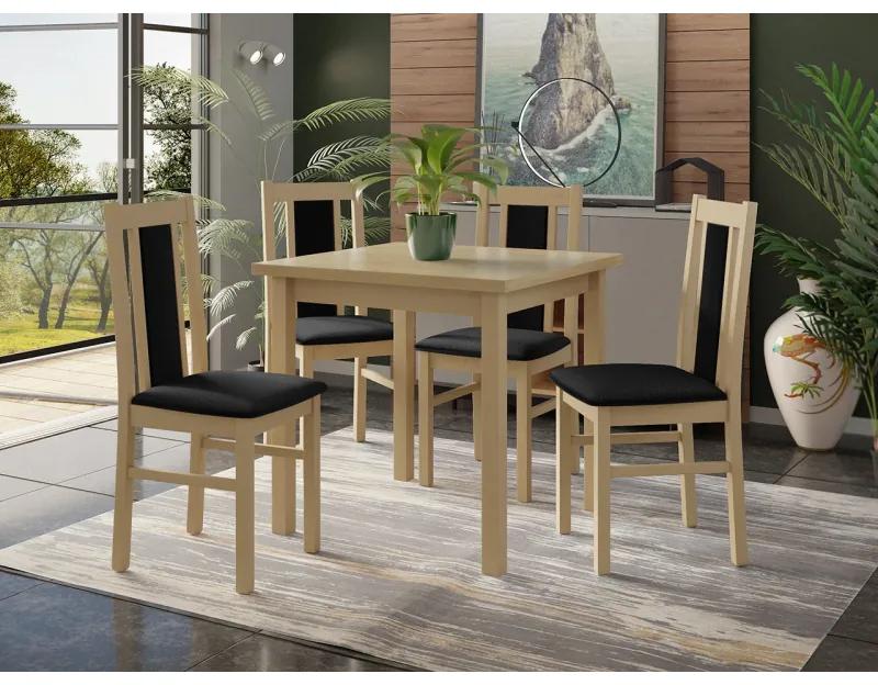 Jídelní stůl se 4 židlemi - AL27, Barva dřeva: ořech-L, Potah: Kronos 7