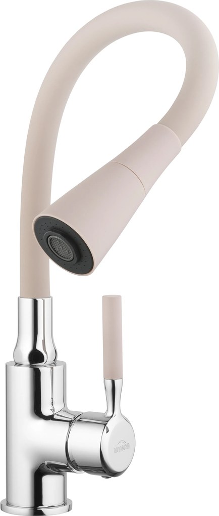 Invena Pogo, vysoká dřezová baterie 2-funkční, béžová-chrom, INV-BZ-80-L03-L