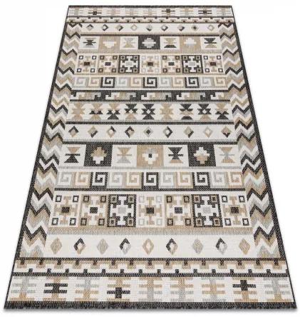 Dywany Luszczow Kusový koberec SISAL COOPER Aztécký, Etno, Cikcak 22218 ecru / černý Rozměr koberce: 140 x 190 cm