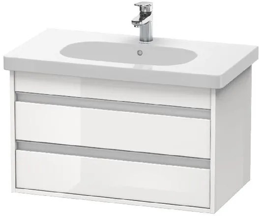 Duravit Ketho - Umyvadlová skříňka 48x80x46 cm, 2 zásuvky, lesklá bílá KT664702222