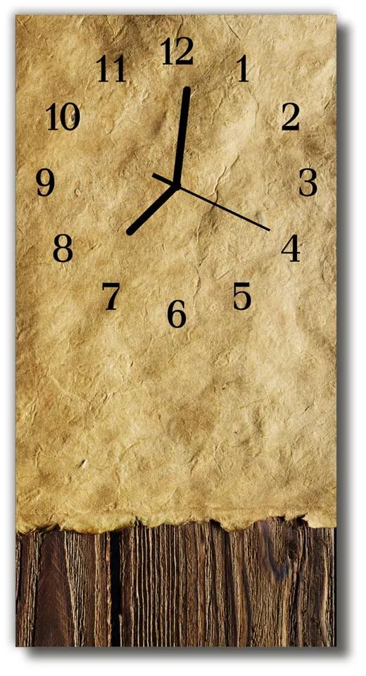 Nástěnné hodiny vertikální Retro hnědý papír 30x60 cm